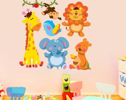 DivineDesigns 61 cm Cartoon Characters Wall Sticker Self Adhesive ...