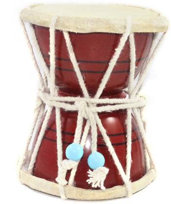 INDIA MEETS INDIA Handmade Kids 4" Mango Wood Damroo Shiva Damru ...