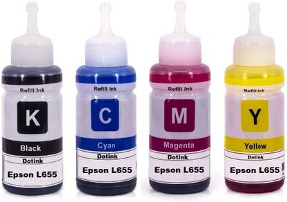 DotInk Refill Ink for Epson L655 Dye Ink Compatible EcoTank Inkjet ...