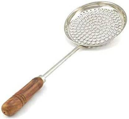 Fixoria Stainless Steel Bondi Jhaara with Wooden Handle, Strainer ...