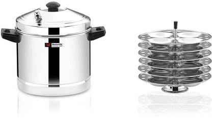 Butterfly Stainless Steel Idly Cooker 6 Plates Set Induction & Standard ...