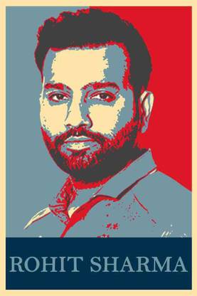 ROHIT SHARMA Multi Colour Waterproof Vinyl Sticker Poster || can2177 ...