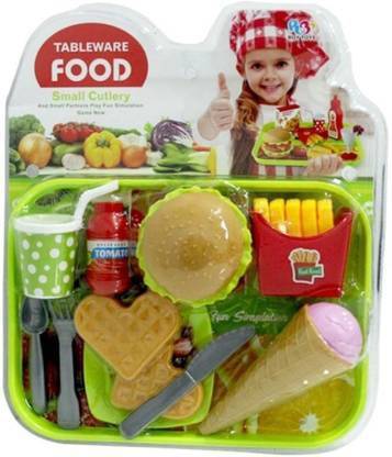 QWICK CLICK Kitchen Fast Food Set Like Burger, French Fries, Ketchup ...