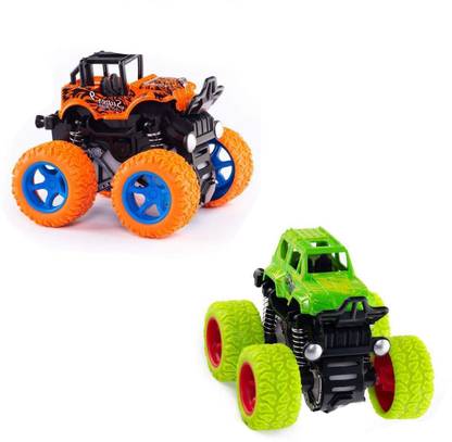 QWICK CLICK Monster Truck Cars, Push & Go Toy Trucks Friction Powered ...