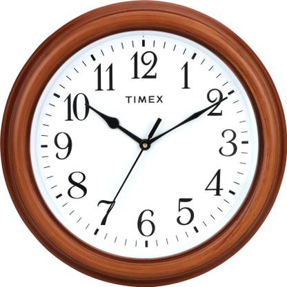Timex Analog 30.5 cm X 30.5 cm Wall Clock (Beige, With Glass, Standard)