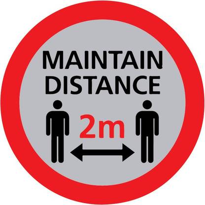 VVWV MAINTAIN DISTANCE SIGN STICKER Emergency Sign Price in India - Buy ...