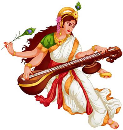 nirmal décor 58 cm Sitaar Vadak Mata With Sitar Magnetic Sticker Price ...