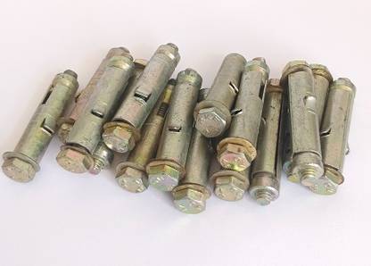 Hardware Nut & Bolt Set Anchor Fastener Zinc M6 (Length 50mm) (15 Pcs ...