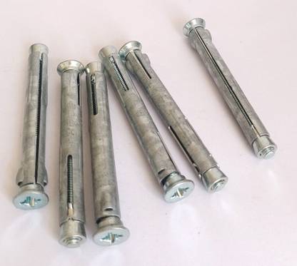 Hardware Nut & Bolt Set Anchor Fastener Silver M6 (Length 85mm) (5 Pcs ...