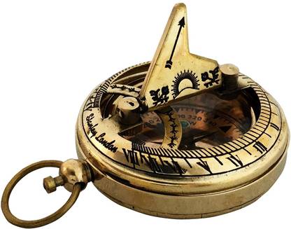 Ascent India Brass Push Button Sundial Compass Collectible Pocket ...