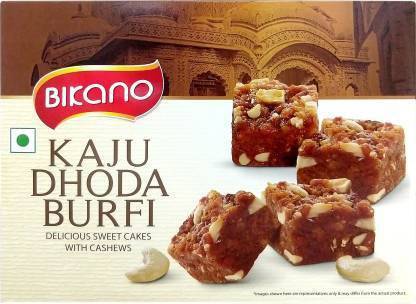 Bikano Kaju Dhoda Burfi Delicious wheat flour sweet cakes (Pack of 1 ...