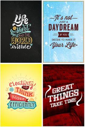 Creative Thinking Quotes 4 Motivational Poster Set Collection For Wall ...