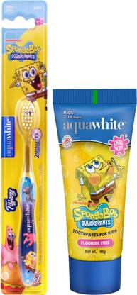 aquawhite SpongeBob SquarePants Tiffany Toothbrush + Fluoride Free ...