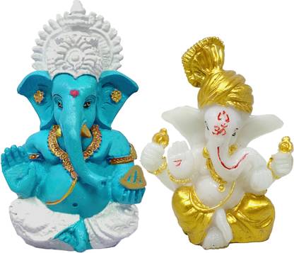 Giftary Pack Of 2 Mini Size Ganesh Ji Idol Figure Showpiece For Car ...