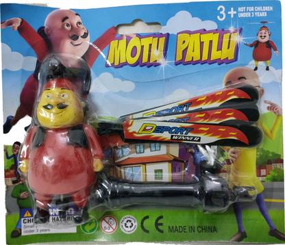 FLYmart Flying Motu Patlu with pull rope launcher| Helicopter plane ...