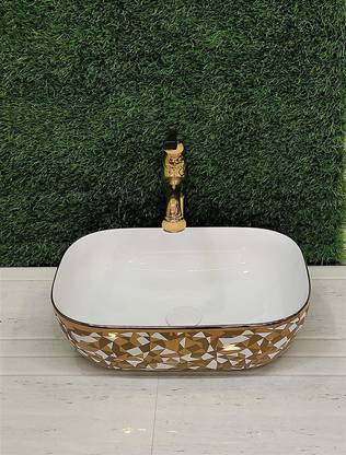 Tap & Tile Art Wash Basin Countertop, Tabletop Ceramic Bathroom Sink ...