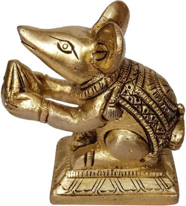 purpledip Brass Statue Ganesha Vahana Mooshak: Collectible Idol Mouse ...