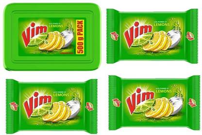 Vim Dishwashing bar 500g and 300g and scrubber and box ( pack of 3 *300 ...