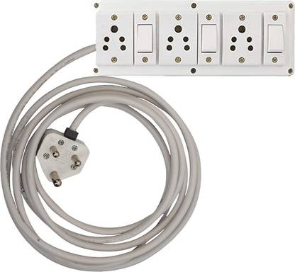 TECH GLOW 6 Amp Multi Outlet Extension Boar Box with 1 mm 3 Core Heavy ...