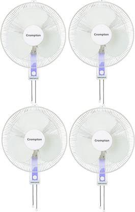 Crompton HIGH FLO WAVE PACK OF 4 400 mm 3 Blade Wall Fan Price in India ...