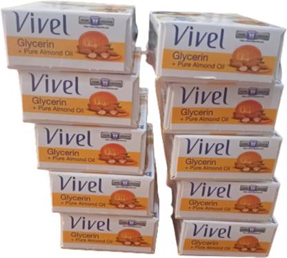 Vivel Glycerin soft moisturized skin soap 75gm( pack of 10) - Price in ...