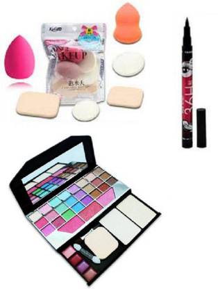 BR Belle Rosa Makeup kit 6155 + 6 in 1 makeup puff & Sponges + Eyeliner ...