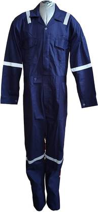 Solitaire Men's Cotton Safety Coverall Boiler Suit Navy Blue Paint ...