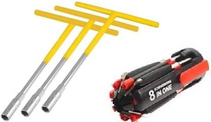 MSXOTIC 3Pcs Hex T-Socket Spanner Set 8MM,10MM and13MM And 8 In1 LED ...