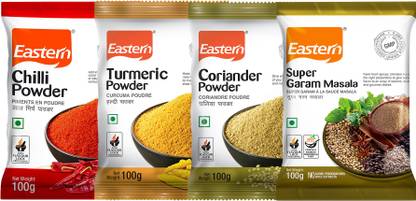 Eastern Chilli powder 100g, Turmeric 100g, Coriander 100g, Super Garam ...