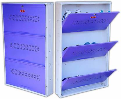 Homewell Metallic Double Decker Metal Shoe Rack 24 Inches Wide Double ...