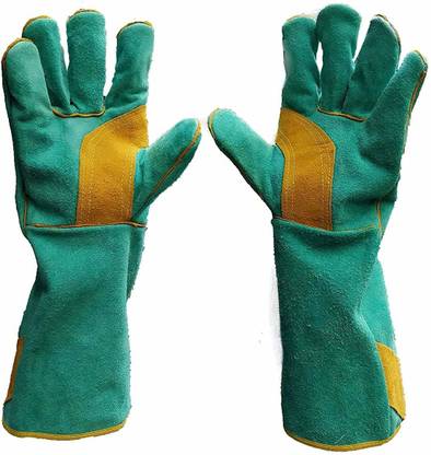 Jupiter Industries Animal Handling Leather Gloves Kevlar Gauntlet for ...