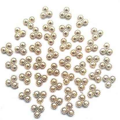 Atifa embroidery material 5mm golden metal triangle shape kundan for ...