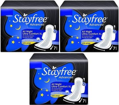 STAYFREE Advanced All Night Ultra-Comfort XL 7+7+7 Sanitary Pad ...