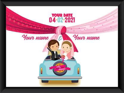 Marriage Date Poster With Beautiful Design with Frame Paper Print - Art ...