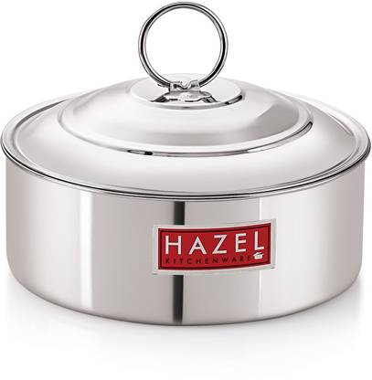 HAZEL Stainless Steel Serving Casserole Flat Bottom Roti Chapati Dabba ...