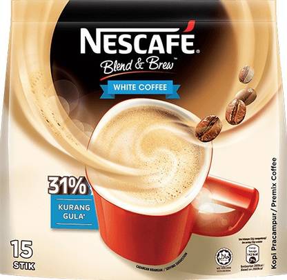 Nescafé Blend & Brew White coffee Kurang gula , 480g Instant Coffee ...