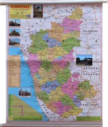 Karnataka Political Map (English) Paper Print - Educational posters in ...