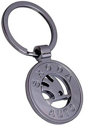 Adhvik Premium Automotive Unisex Skoda Logo Silver Metal Keychain ...