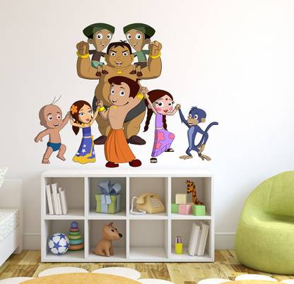 LANSTICK 76.2 cm CHOTTA BHEEM FAMILY STICKER Self Adhesive Sticker ...