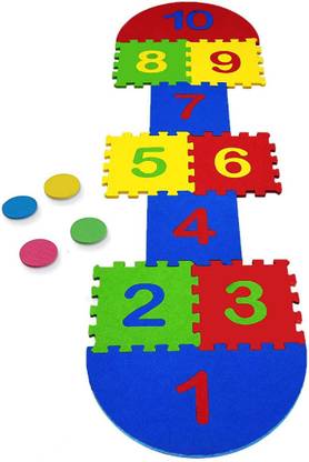 FATEVALLEY Hopscotch Game Mat for Kids | Number Learning Puzzle | Fun ...