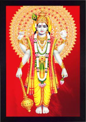 Ritwika's Abstract Wall Art Of Shree Narayan Devta With Frame for Home ...