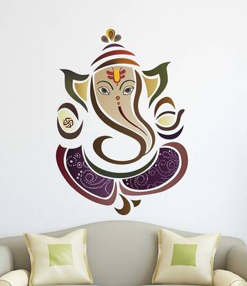 Tuffuk Lord Ganesh | Wall Stickers | PVC Vinyl | Non-Reusable Sticker ...