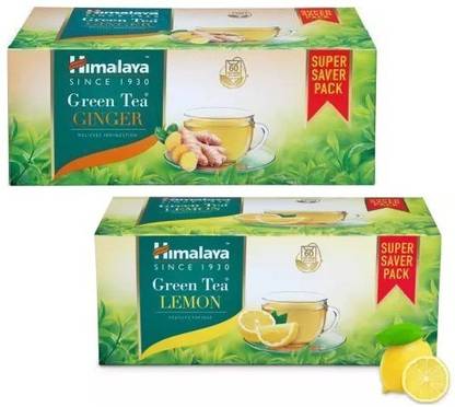 HIMALAYA GREEN TEA GINGER 60 TEA BAGS WITH GREEN TEA LEMON 60 TEA BAGS ...