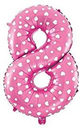 Flipkart.com | MoohH Printed Pink Number Foil Balloon (Number 8, Pink ...