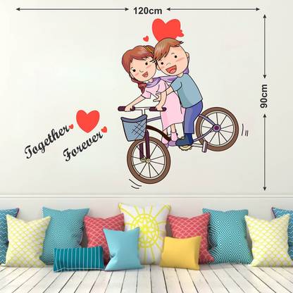 Tuffuk 90 cm Together Love Forever | Wall Stickers | PVC Vinyl | Non ...