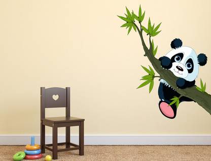 Zampyy Cute Panda| Wall Stickers |PVC Vinyl| Non-Reusable Sticker ...