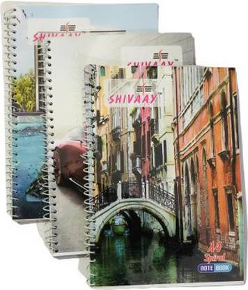 SHIVAAY spiral bound A4 Notebook single line 400 Pages Price in India ...