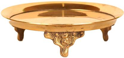 VGS MARKETINGS Brass Handcrafted Mukkali Stand POOJA PLATE PUJA THALI ...