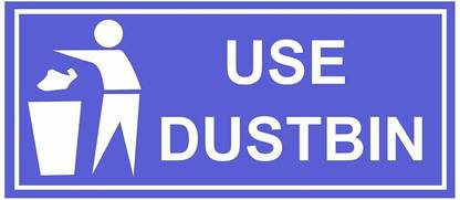 Asmi Collections 20 cm Self Adhesive Use Dustbin Sign Removable Sticker ...