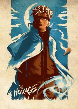Naruto Poster - The Hokage Anime Manga Series Wall Sticker (300GSM ...